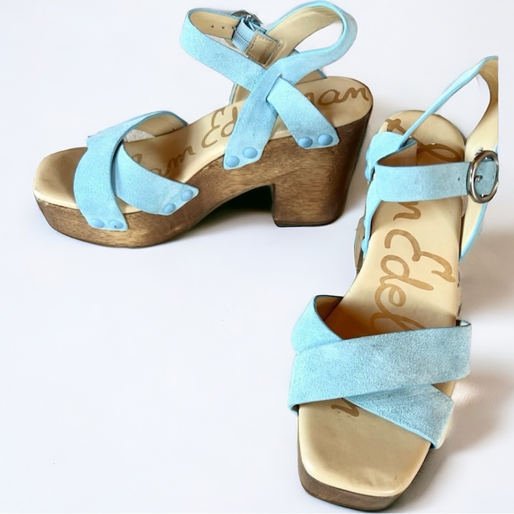 Sam Edelman Josefine Platform Wedge Sandal In Blue Su… - Gem